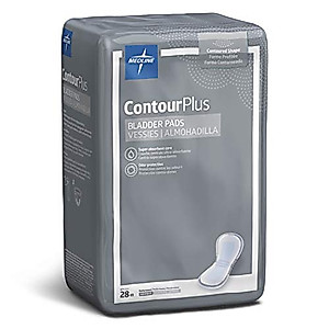 Medline ContourPlus Bladder Control Incontinence Pads, Moderate Absorbency, 5.5" x 10.5", 28 Count (Pack of 12)