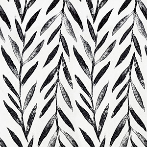 Wudnaye Black and White Peel and Stick Wallpaper Leaf Contact Paper 17.7 inch × 118.1 inch Black and White Contact Paper Peel and Stick Wallpaper for Bathroom Self Adhesive Decorative Wall Paper