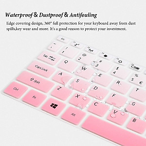 Keyboard Cover Skin for Acer Aspire 5 Slim Laptop 15.6” A515-55 A515-55T A515-55G A515-43 A515-44G A515-54 A515-54G,2022 Acer Aspire 3 A315-59 58 57/Acer Aspire 1 A115 Protective Skin-Gradual Pink
