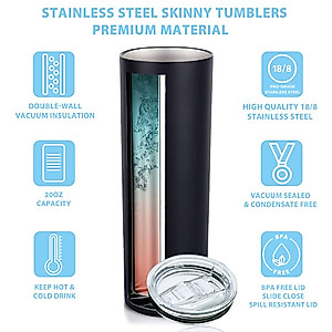 21st Birthday Gifts For Her 21st Birthday Decorations For Her 20 OZ Black Skinny Wine Tumbler Turn 21 Travel Cup With Lid Straw Happy 21 Year Old Bday Presents For 2003 Born Women Girls Female