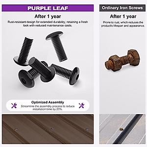 PURPLE LEAF 12' X 16' Outdoor Hardtop Galvanized Steel Double Roof Permanent Gazebo Canopy Aluminum Frame Patio Garden Gazebo with Curtains and Netting