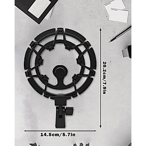 Boseen Shock Mount Compatible With Blue Yeti, Blue Yeti Pro and Blue Snowball Microphones, Eliminates Noises and Vibration Black/Champagne