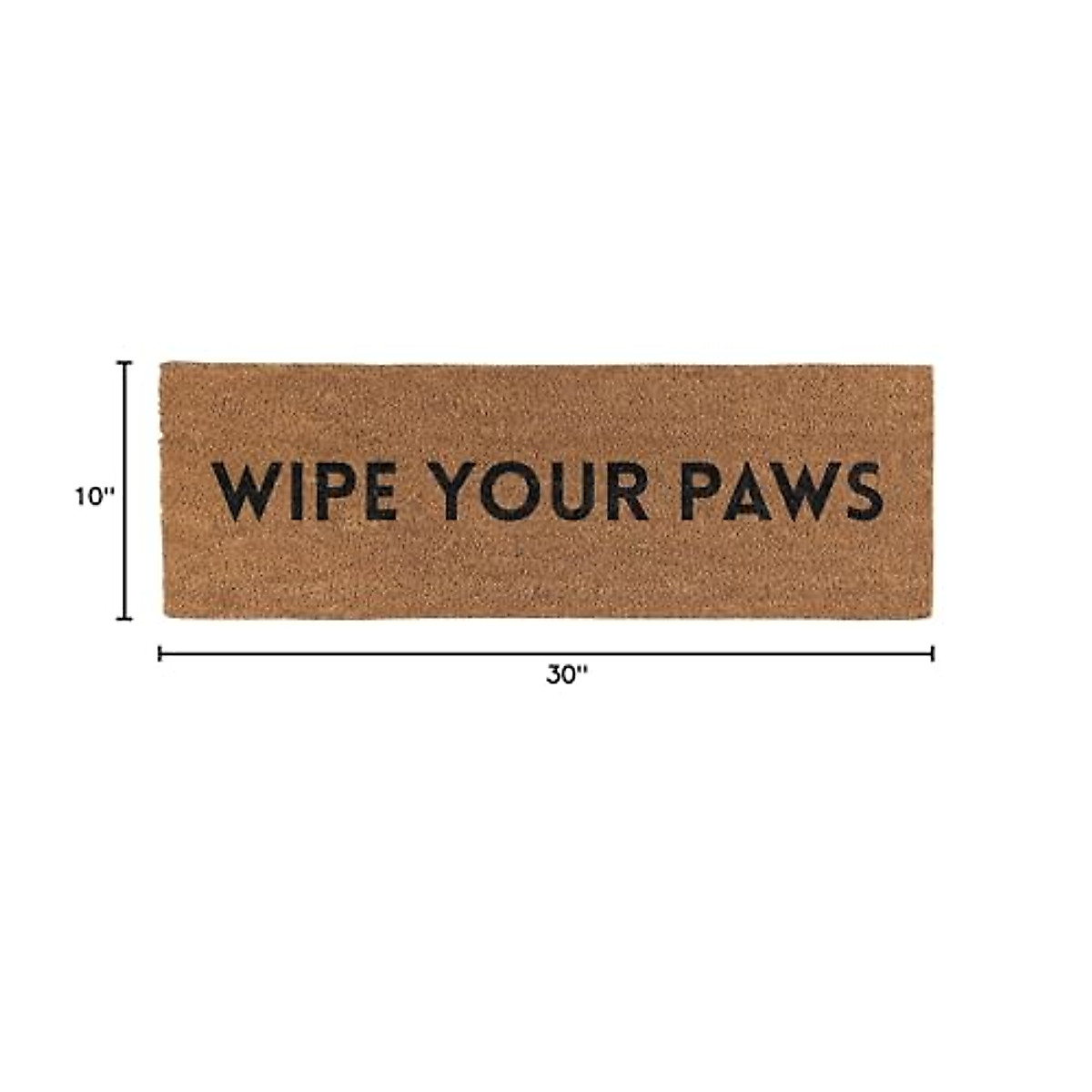 Santa Barbara Design Studio Pets Collection Coir Fiber Door Mat, 30 x 10-Inch, Wipe Your Paws