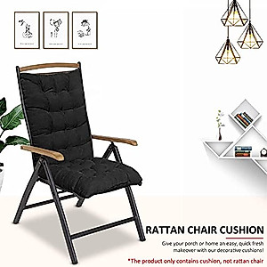 Kumprohu Rocking Chair Cushion, Chair Cushions and Pads Premium Tufted Pads Tufted Pads Non Skid Slip Backed Chair Pads for Desk Chair, Dining Chairs and Chair Black