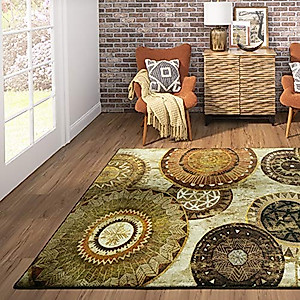 Mohawk Home Medallion 4' x 6' Armindale Brown Area Rug