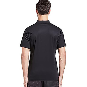 Casei Men's Polo Shirts Short Sleeve T Shirts Quick Dry Performance Tactical Shirts Moisture Wicking Golf Shirt（Black,XL）