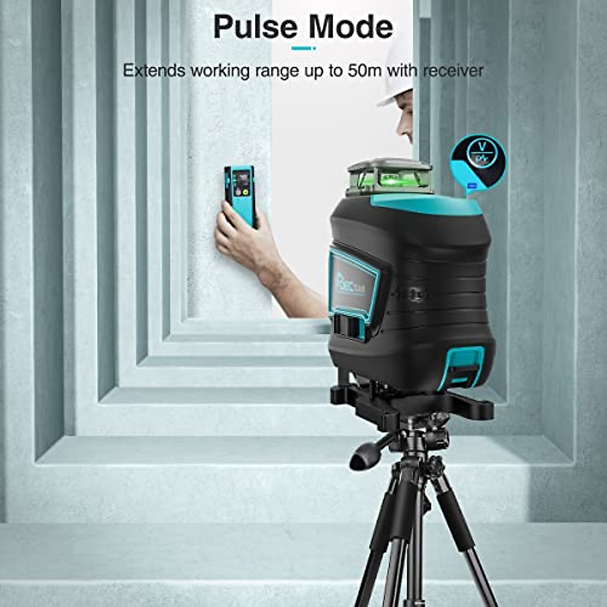 16-line cross laser level, capable of projecting 4 * 360° 4D bright green laser lines, suitable for indoor and outdoor architectural decoration and painting and hanging painting work（DJ04CG）