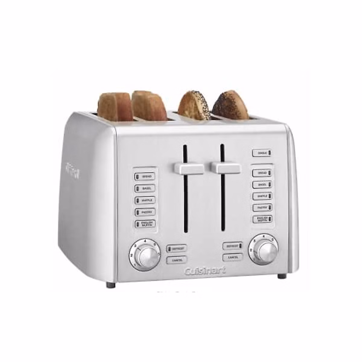 Cuisinart Bread, Bagel, English Muffin, Frozen Waffle and Pastry, 4-Slot Version with High Lift Carriage,7 Shade settings,4-Slice Custom Select Toaster