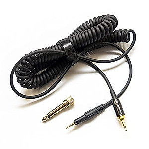 Voarmaks 4 Pole Long Steps Audio DJ Cable Cord Line Plug Compatible with Pioneer HDJ-X5 X7 S7 CUE1 Headphones Extended Coiled Spring Dj Wire