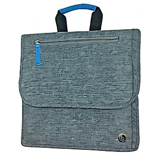 SO~MINE Airplane Pocket Organizer | Tray Table Cover | In Flight Seat Back Organizer Bag | Commuter Essential Travel Bag | Media Pouch For Flying | Travel Gift | Attaches To Luggage | Charcoal/Cobalt