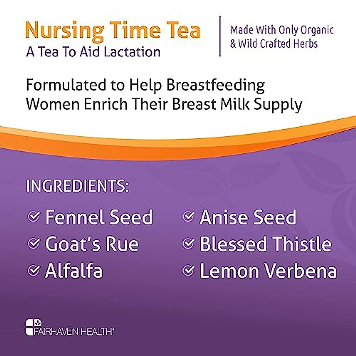 Milkies Nursing Time Lactation Tea to Increase Breast Milk Supply, 60 Servings, Organic and Natural Tea Supplement to Support Breastfeeding After Pregnancy with Fennel, Goat's Rue and Fenugreek-Free