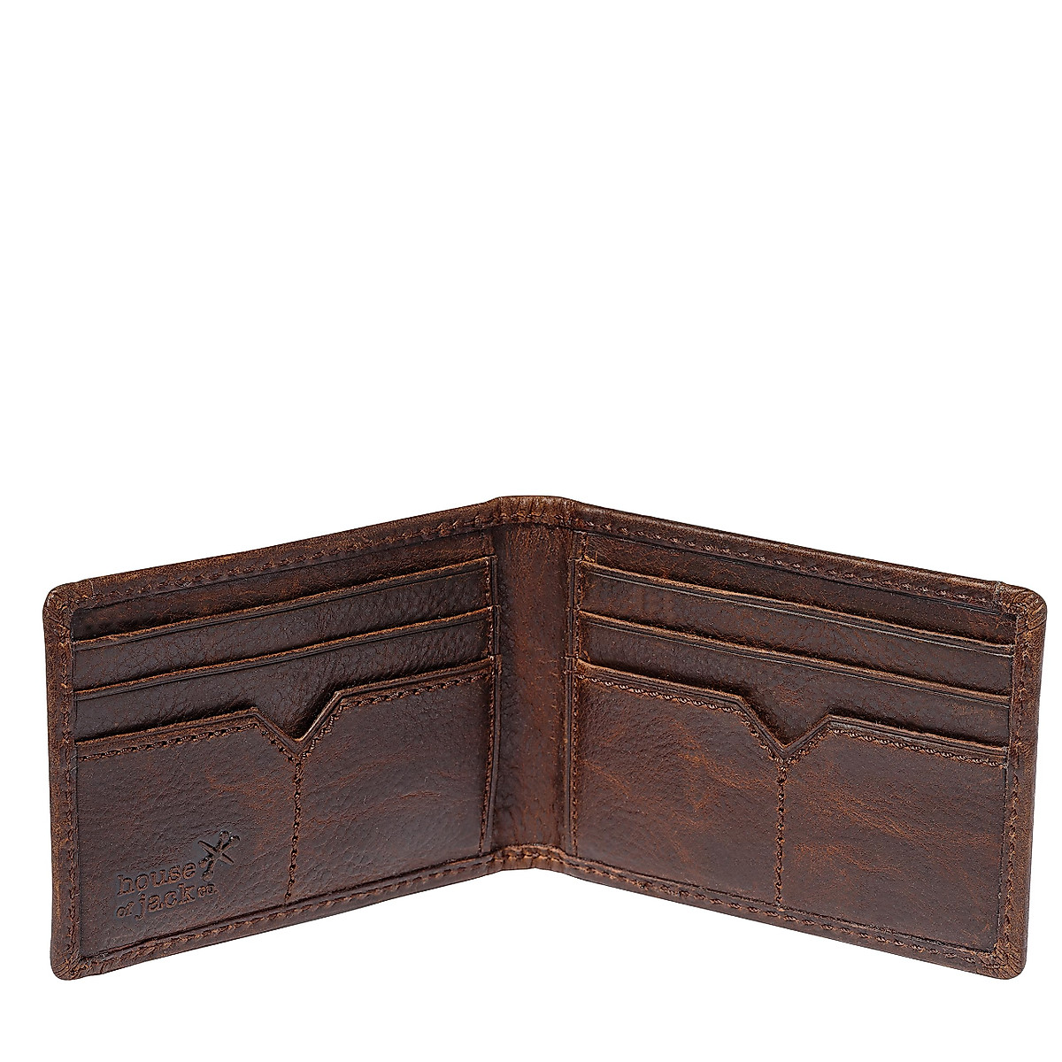 House of Jack Co. DEACON Bifold Front Pocket Wallet | Slim Money Clip Wallet For Men | Exterior ID Window | Full Grain Leather Men's Wallet