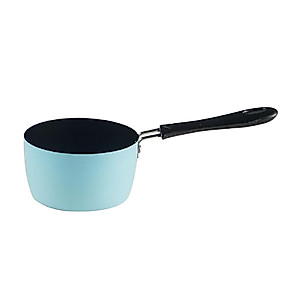 Milk Pan, Small Saucepan Cookware Butter Warmer, Sauce Pan Soup Pot, Sauce Pan for Outdoor Stove Top Breakfast, Induction Cooker, Blue