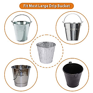 U/B Grease Bucket Liners, Aluminum Disposable Replacement Part for Traeger Green Mountain Oklahoma Joe's Wood Smoker Pellet Grill Drip Tray, 24-Pack Silver