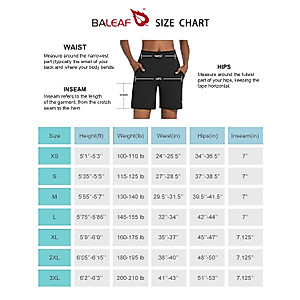 BALEAF Women's 7" Athletic Long Shorts High Waisted Running Bermuda Shorts with Pockets Black X-Large