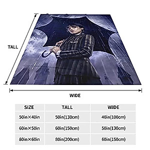 Jonshuas Yoga American Supernatural Comedy Horror Wednesday Throw Blanket, Fleece Halloween Blankets and Throws for Bed, Weighted Air Conditioned Blanket 40"*50" （100 * 130cm）
