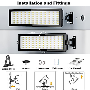 LED Shop Lights for Garage, 200W 22000lm Super Bright LED Work Light, IP66 Waterproof Outdoor Garage Light with Plug, 6500K Daylight White LED Shop Light for Workshop Warehouse Yard Factory 1 Pack