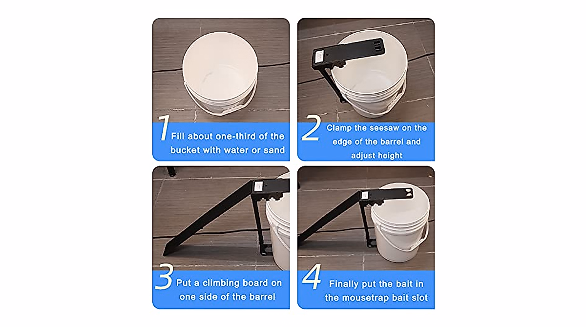 EASYTAO Mouse Trap Bucket,Walk The Plank Rat Trap Mice Traps for House ...