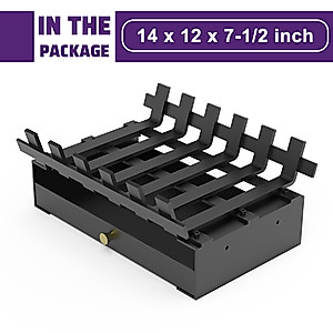 Mxclimate Fireplace Ash Tray Fireplace Log Grate kit,Ember Holder Fireplace Pan for Ash Collection,14'' Firewood Log Burning Rack Fire Grates for Indoor Outdoor Pit Camping Firepit