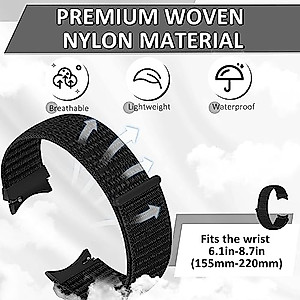 YCHDDER Nylon Bands Compatible with Samsung Galaxy Watch 7/6/5/4/FE 40mm 44mm/Galaxy Watch 5 Pro/Watch 6/4 Classic 43mm 47mm 42mm 46mm for Women Men