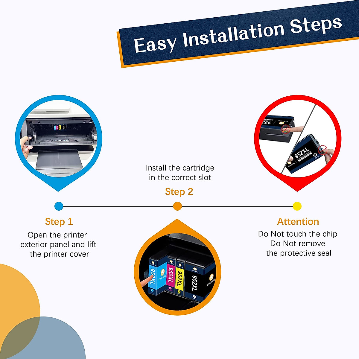 ColorKing Remanufactured 952 XL Ink Cartridges Replacement for HP 952XL Ink Cartridges Combo Pack for HP OfficeJet Pro 8710 8720 7740 7720 8210 8715 8725 8740 8702 Printer(Black,Cyan,Magenta,Yellow)