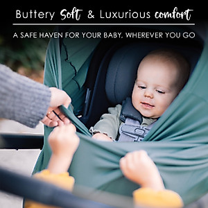 Milk Snob Original 5-in-1 Luxe Cover in Jade - Added Privacy for Breastfeeding, Baby Car Seat, Carrier, Stroller, High Chair, Shopping Cart, Lounger Canopy, Newborn Essentials, Nursing Top