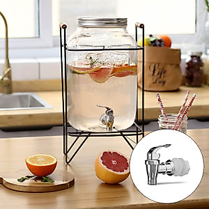 joaoxoko Spigot for Beverage Dispenser,2 Pack Beverage Dispenser Replacement Beverage Faucets Silver Faucets for 2 Gallon, 3 Gallon and 5 Gallon Buckets (silver)