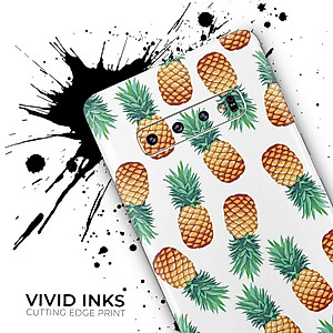 DesignSkinz Summer Pineapple Seamless v1 Protective Vinyl Decal Wrap Skin Cover Compatible with The Samsung Galaxy S20 (Screen Trim & Back Glass Skin)