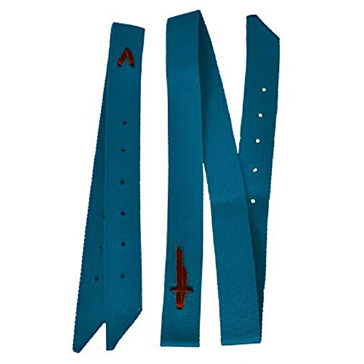 Showman Premium Quality Nylon Off Billet and Tie Strap Set. 2ply Premium Webbed Nylon (Red)