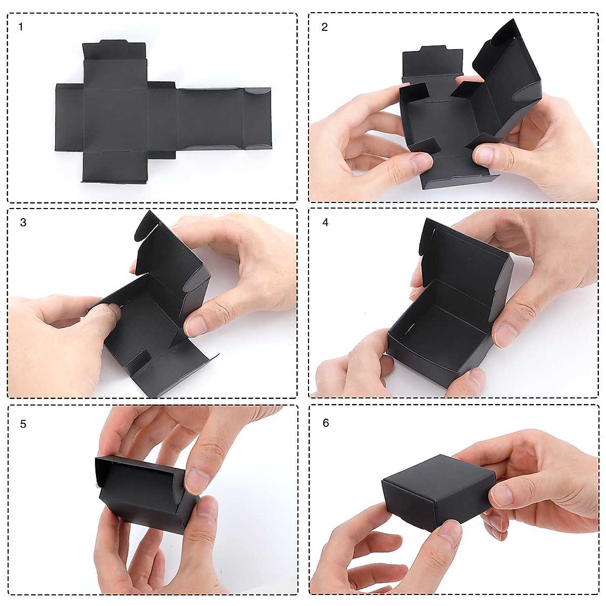 Sdootjewelry Ring Boxes Bulk, 1.57’’ × 1.57’’ × 0.98’’ Kraft Gift Boxes, 100 Pack Small Gift Boxes Bulk, Jewelry Gift Boxes Bulk Wholesale, Black