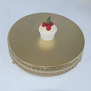 FEICTPOX Cake Stand Set of 3 Metal Cupcake Stands Dessert Display Plate for Wedding Party Birthday … (18K Gold)