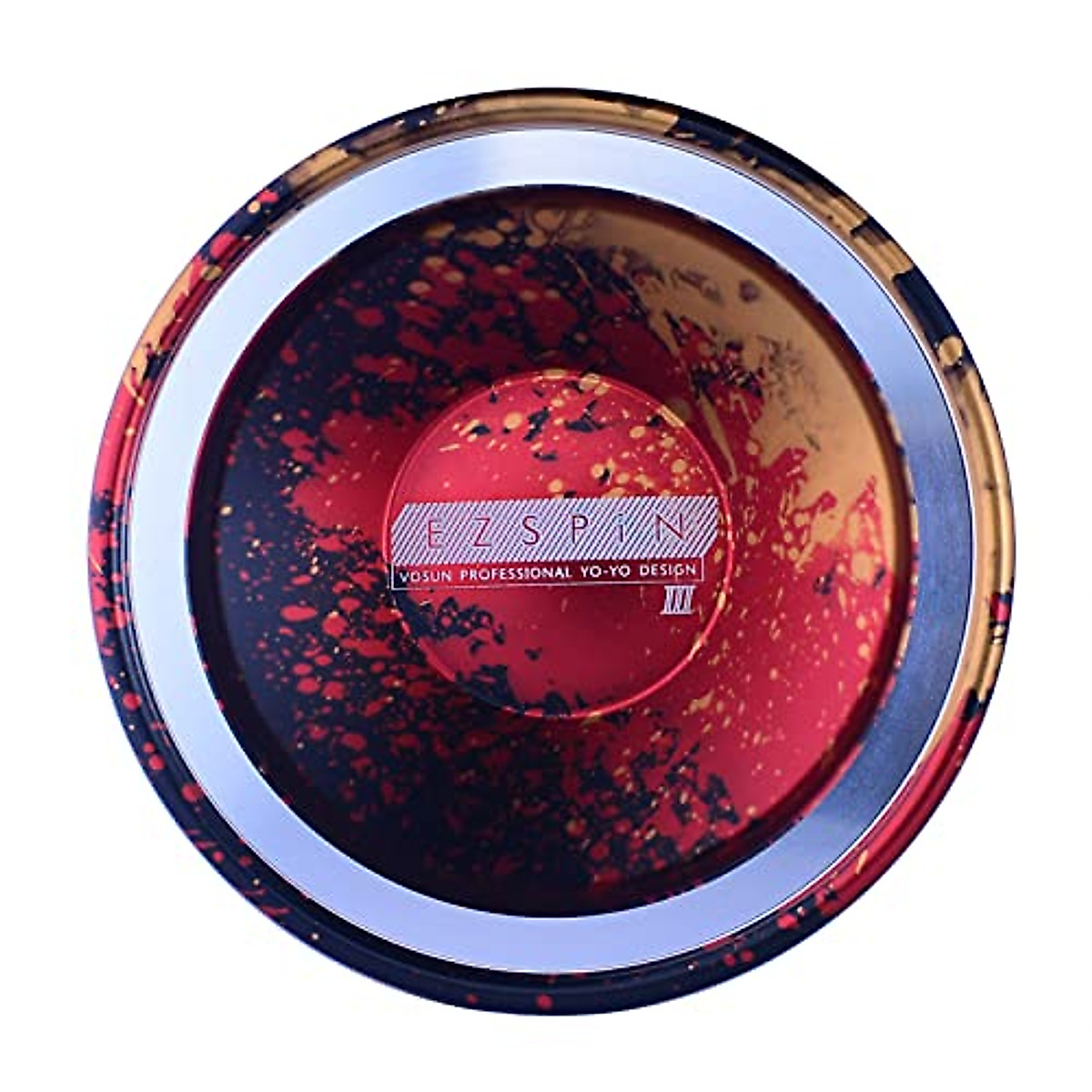 VOSUN Unresponsive yoyo O1 EZSPiN,yoyo Ball, Professional yoyo for Adults & Advanced Players,Metal pro yoyos (Red Splashed)