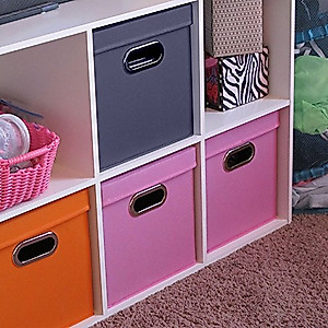 Household Essentials 33-1 Decorative Storage Cube Set with Removable Lids | Navy | 2-Pack