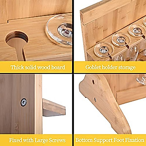 ikare Champagne Wall Holder for Party, 3-Tier Wooden Champagne Glass Flute Holder Wall Stand Rack, Wine Glass Holder Rack Floor Standing, 18 Glass Drinks Shelf, Champagne Tower Stand Wine Rack Display