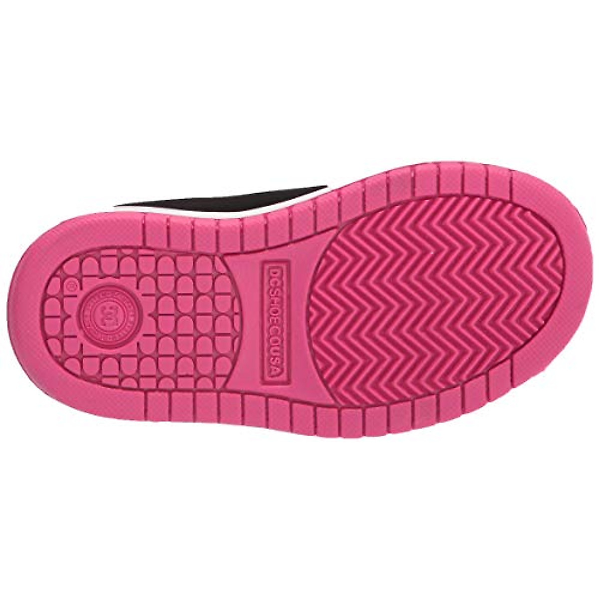 DC girls Court Graffik Skate Shoe, Black/Pink Stencil, 2 Little Kid US