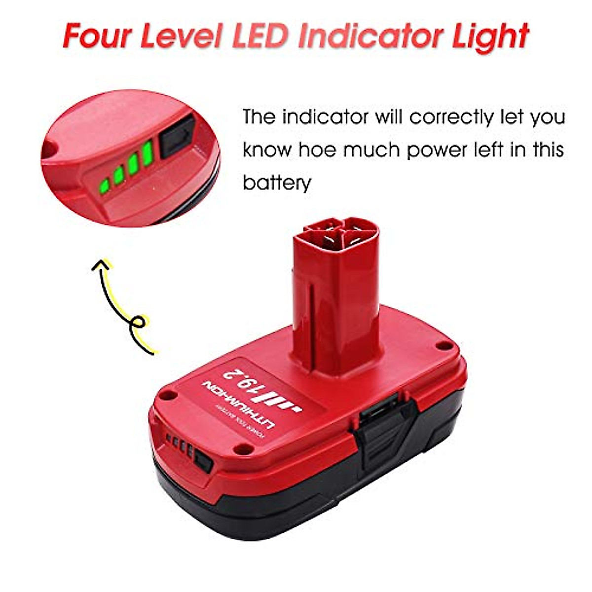 19.2V Lithium Replacement Battery Compatible with Craftsman 19.2 Volt XCP C3 130279005 1323903 11375 130211004 315.115410 315.11485 315.113753 Cordless Power Tools