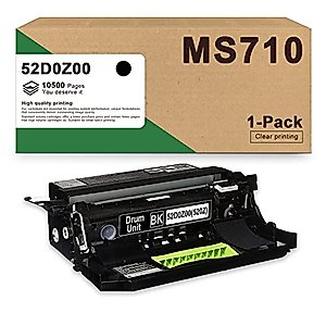 520Z 52D0Z00 Black Drum Unit (1-Pack) - DRA Compatible 520Z 52D0Z00 Drum Unit Replacement for Lexmark MS710 MS710dn MS710n MS810n MS811dn MS810dtn MS711dn MS810de MS810dn MS811dtn MS811n Printer