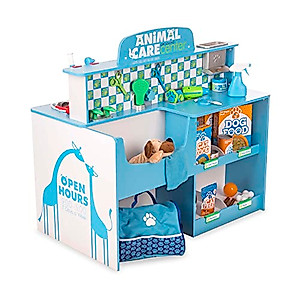 Melissa & Doug Animal Care Veterinarian and Groomer Wooden Activity Center for Plush Stuffed Pets (Not Included)