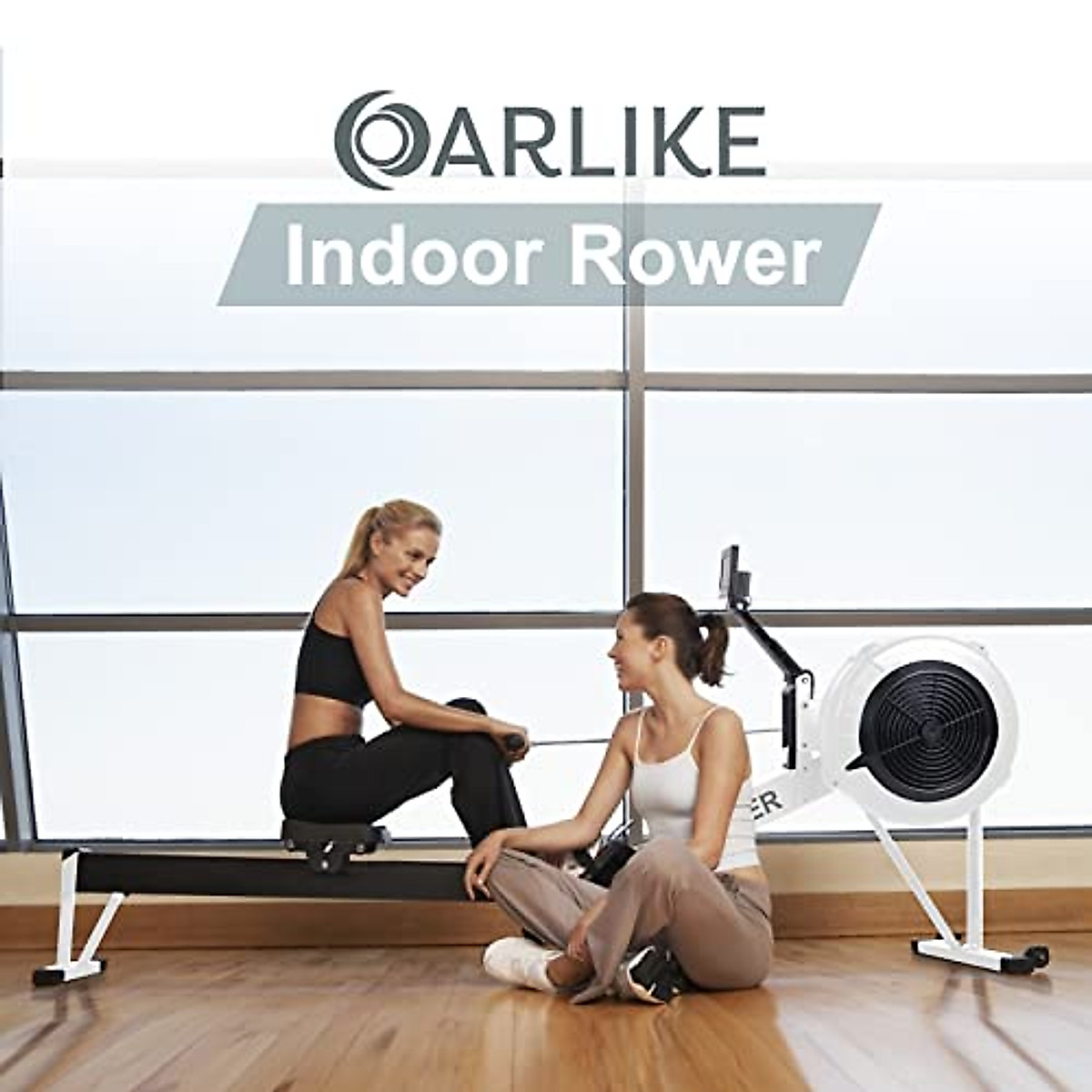 Oarlike Air Resistance Rowing Machine 10 Level Adjustable Resistance Air Rower with LCD Monitor Foldable Exercise Fitness Equipment for Home Gym Office Use