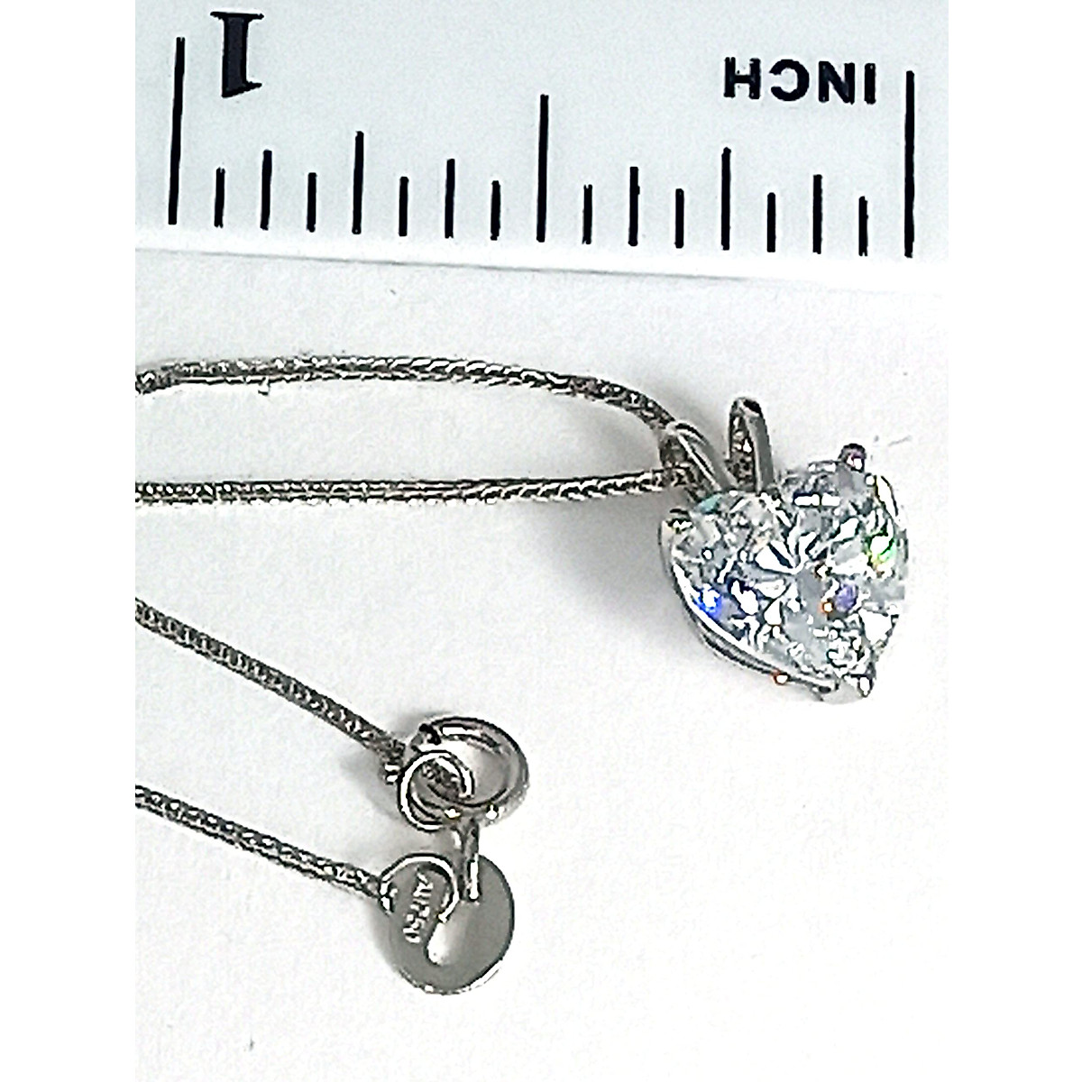 pierre lorren jewellery LUXURY 18K WHITE GOLD Heart Shaped Diamond Pendant SOLID Necklace for women with Solitaire Jewelry 18inch,Womens day present HANDMADE Women 1.5ct