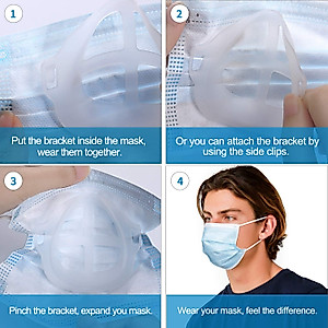labato 3D Bracket Mask Insert Breathe Cup for Breathing Room, Silicone Mask Guard Face Mask Frame Cool Mask Cups Under Mask, Turtle Mask Spacer Nose Mouth Shield Mask Accessories for All Masks, 5PCS