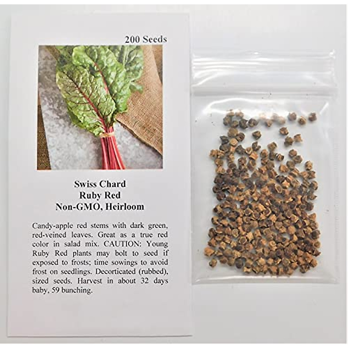 David's Garden Seeds Swiss Chard Ruby Red FBA-7522 (Maroon) 200 Non-GMO, Heirloom Seeds