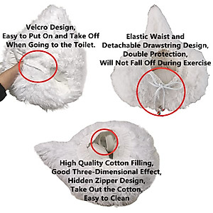 SunBritly Cute Animal Duck Costume White Plush Toy Ass Cartoon Dress Up Role Play Clothes Halloween Costume for Kids Toddlers (white,Small)