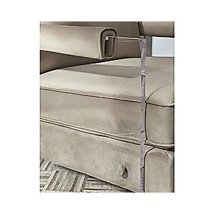 Signature Design by Ashley Avonley Contemporary Accent Chair with Clear Acrylic Base, Taupe