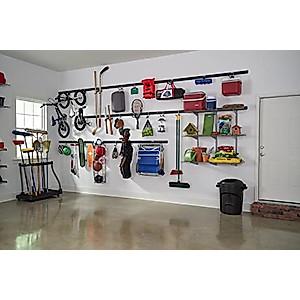 Rubbermaid 24-Piece FastTrack Garage Wall-Mounted Storage Kit, 6 Rails and 18 Hooks, for Home/House/Tool/Sports/Equipment/Utility Purposes