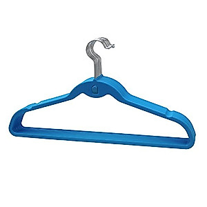 BriaUSA Cascade Hangers Blue Steel Swivel Hooks -Slim, Sturdy Saves You Extra Space - Box of 20
