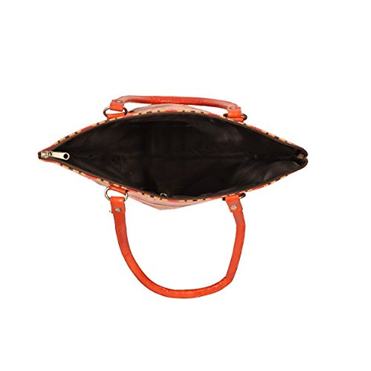 Zint 100% Genuine Leather Women's Batik Indian Shantiniketan Ethnic Tote Bag Twin Royal Elephant Design