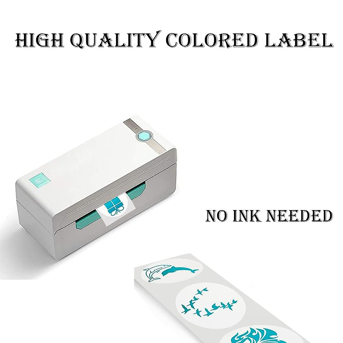 2 Inch Circle Thermal Labels, Self-Adhesive Round Thermal Printer Stickers, 500 per Roll Thermal Label Stickers for DIY Logo Design, Business and Name Tag