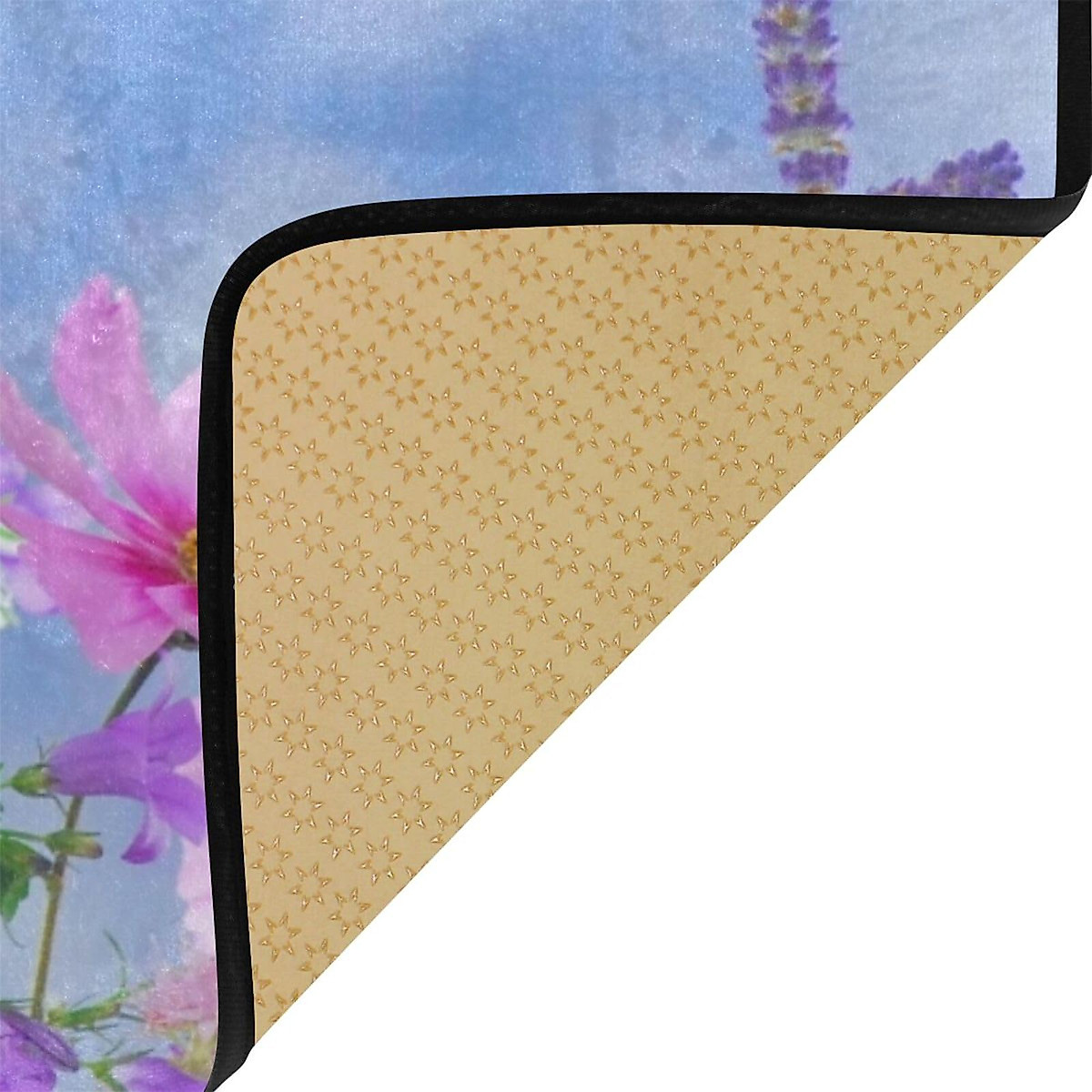 Tatenale Kitchen Mat Washable Non Slip Kitchen Rugs for Floor Standing Home Office Hallway Laundry 39x20Inch Purple Floral