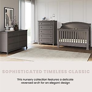 Child Craft Legacy Westgate 4-in-1 Convertible Crib, Baby Crib Converts to Day Bed, Toddler Bed and Full Size Bed, 3 Adjustable Mattress Positions, Baby Safe Finish, Fully Assembled (Chelsea Gray)